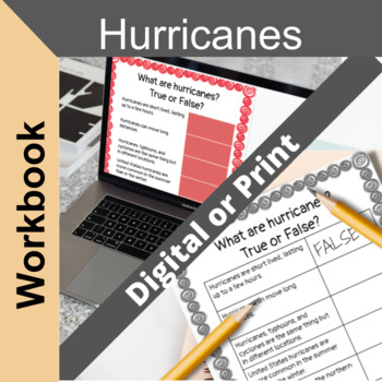 Hurricane 19 page digital AND printable workbooks for middle school ...