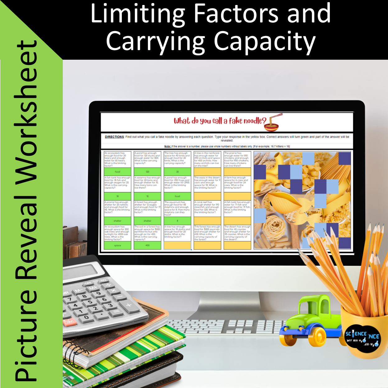Limiting Factor and Carrying Capacity Picture Reveal Self Checking ...