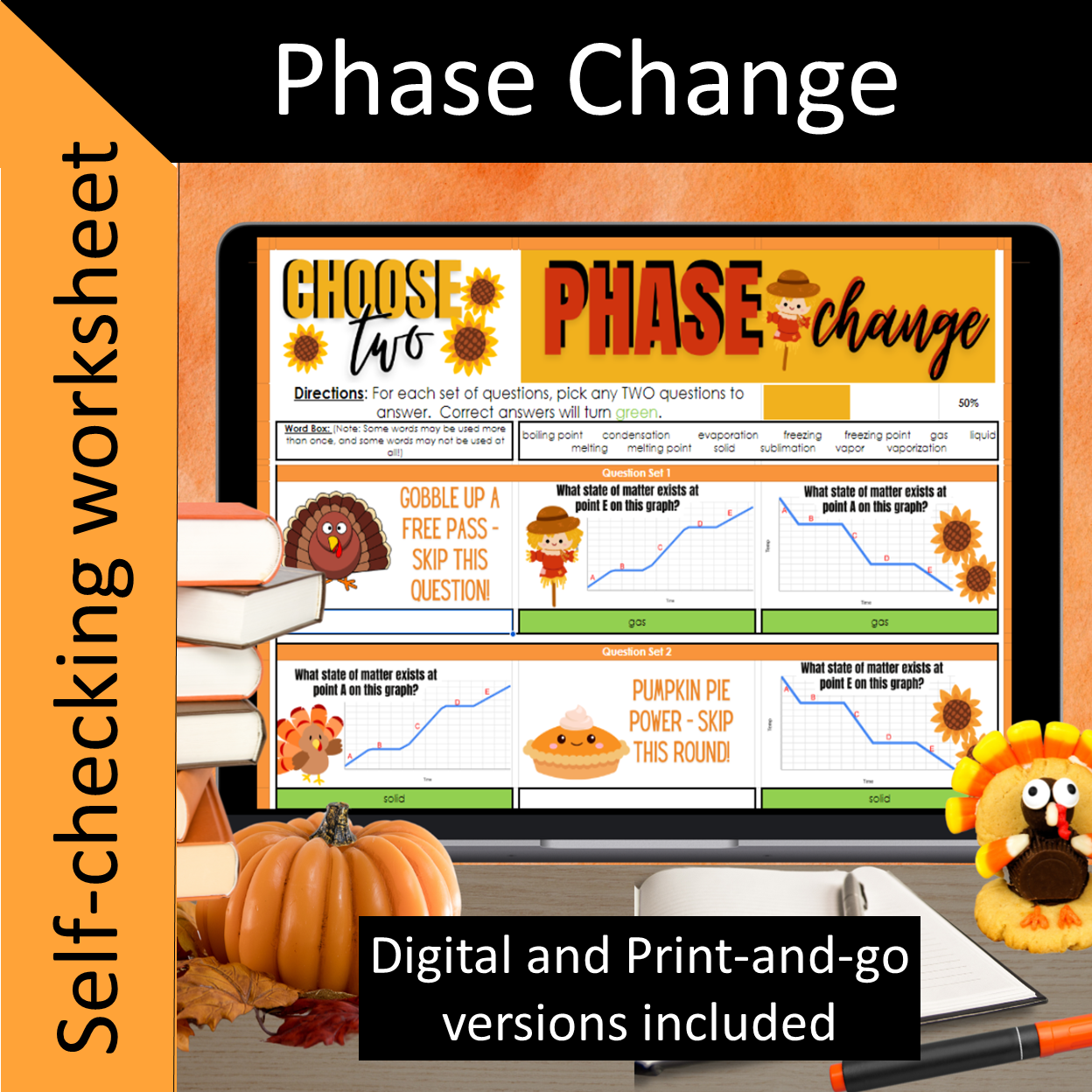 Phase Change and States of Matter Thanksgiving Digital or Printable ...